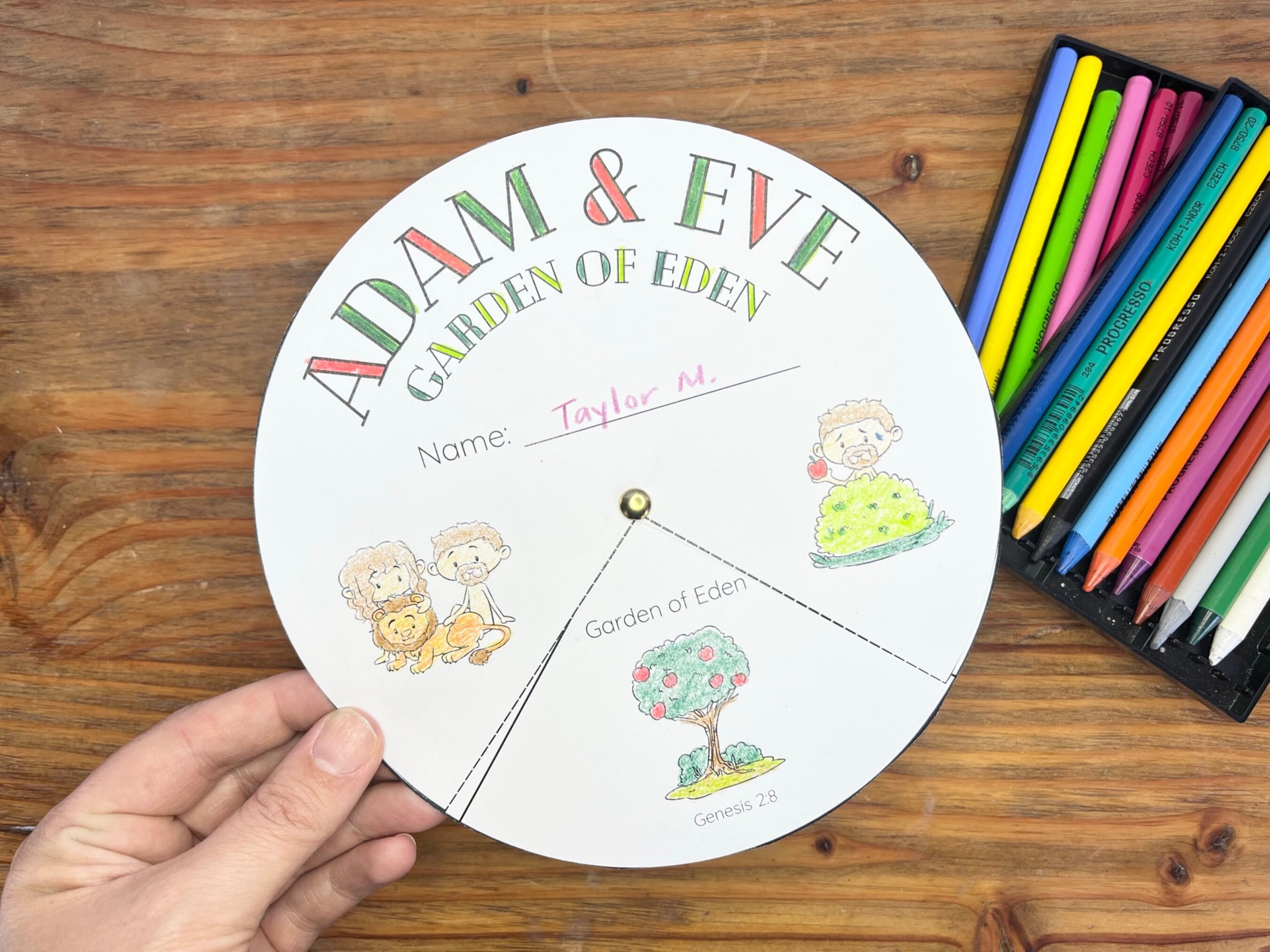 Adam and Eve Craft Sunday School Activity Garden of Eden Story Wheel ...