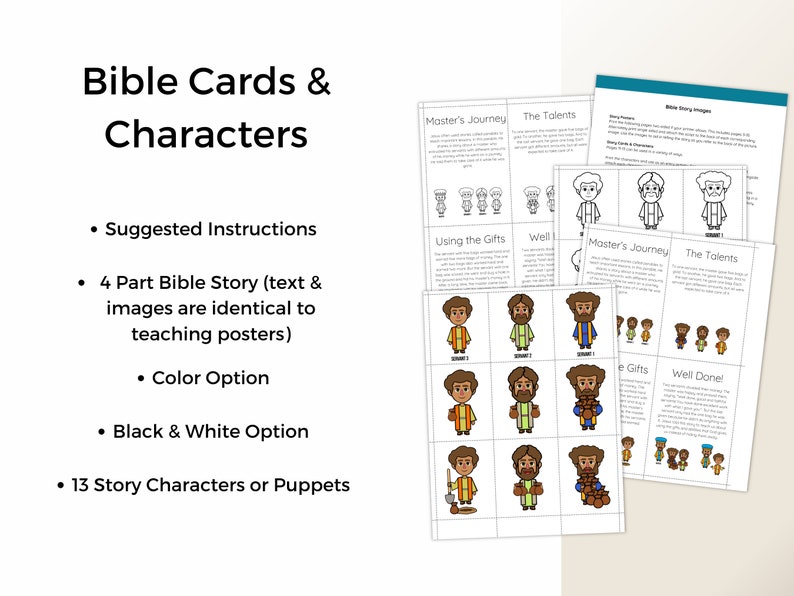 Parable of the Talents Teaching Aid for Kid Bible Story Poster ...