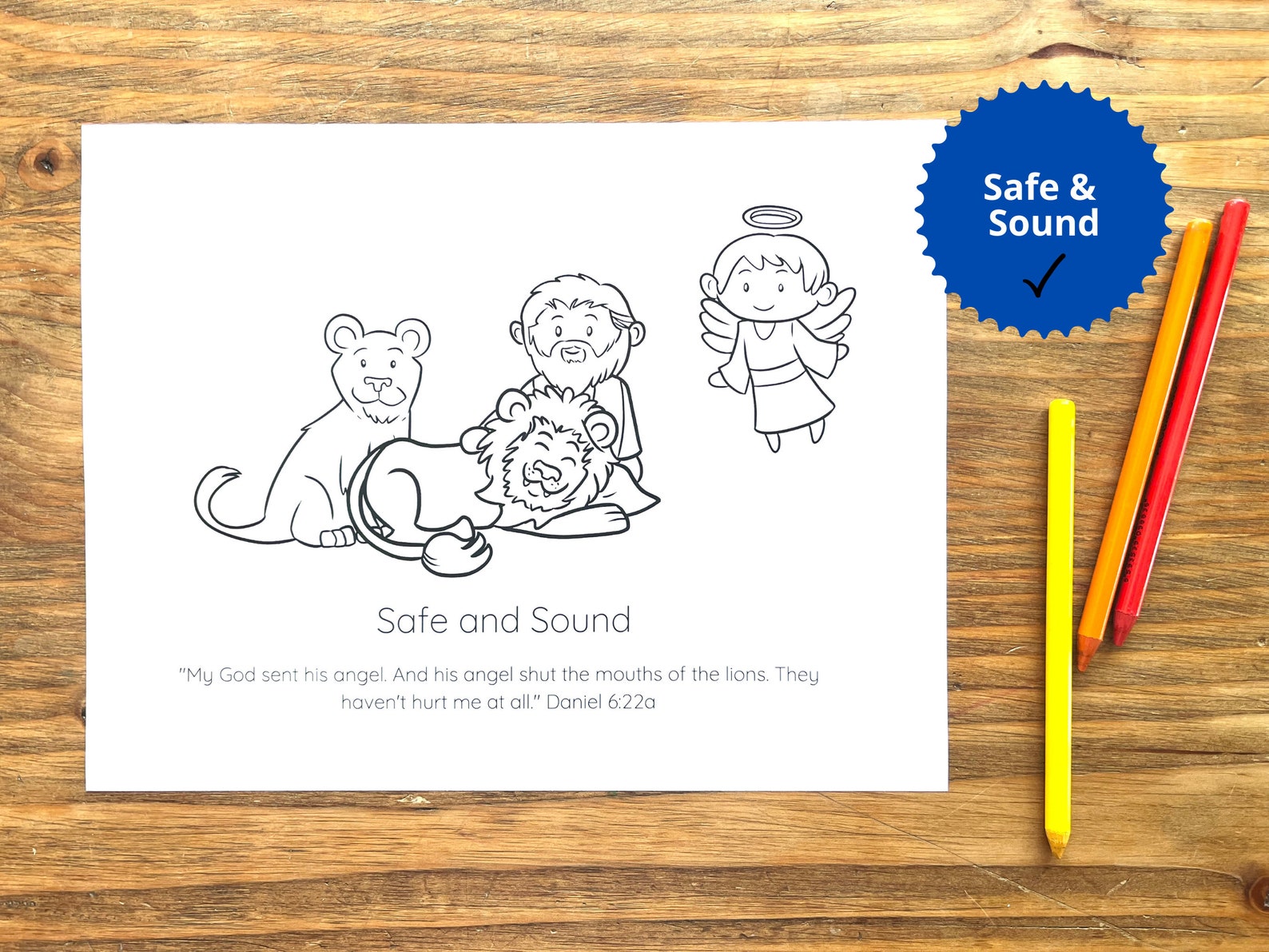 Daniel and the Lions Den Coloring Page Preschool Printable Lions Den ...