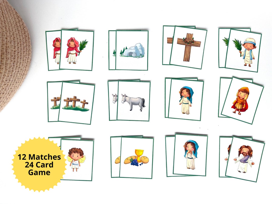 Easter Memory Game for Kid Printable Bible Story Lesson Sunday School ...