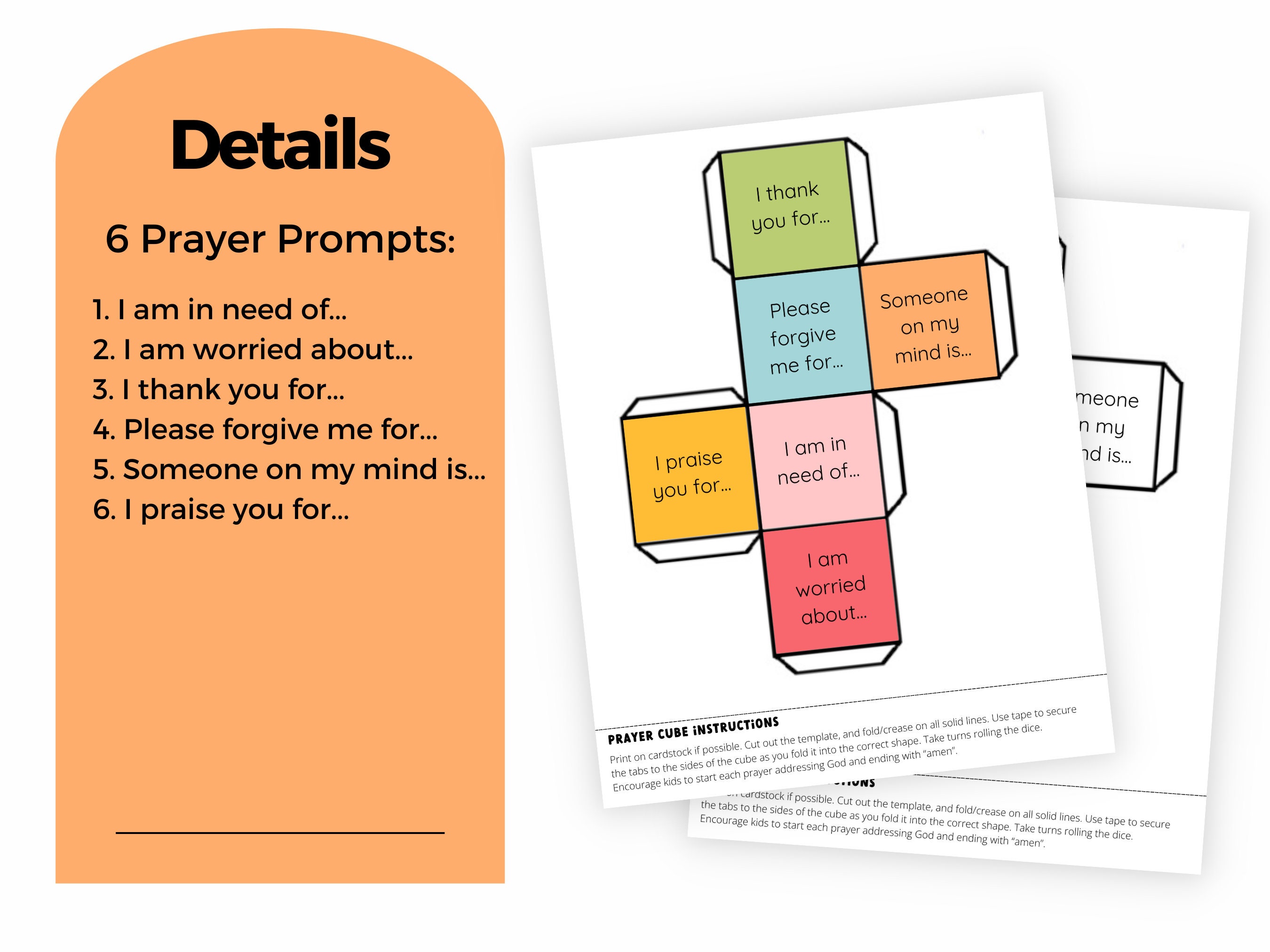 Prayer Cube for Kid Teach Children How to Pray Activity Printable ...
