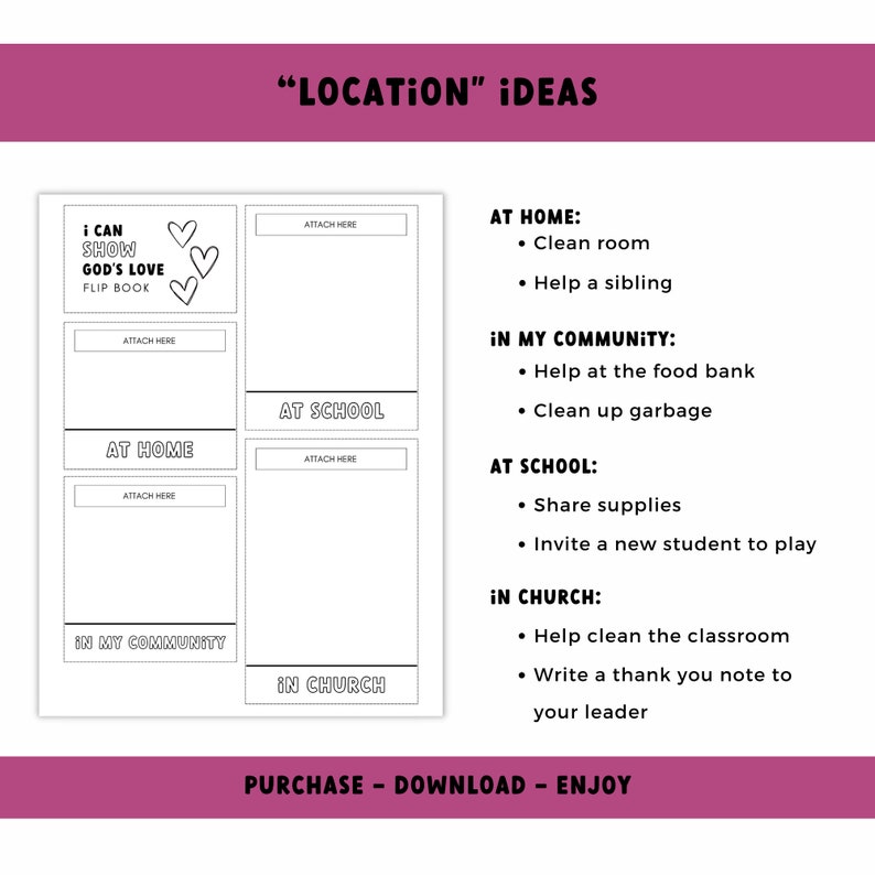 I Can Show God's Love Flip Book for Kids Kindness Lesson Christian ...