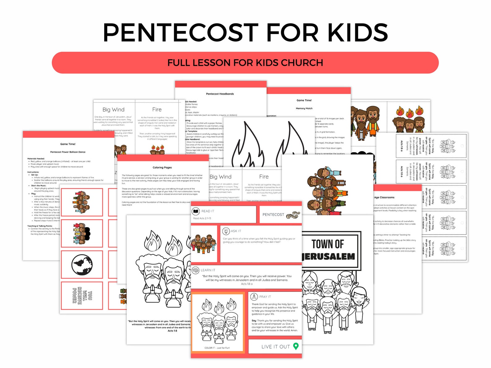 Pentecost Bible Lesson for Kid Acts Bible Story Curriculum for Children ...