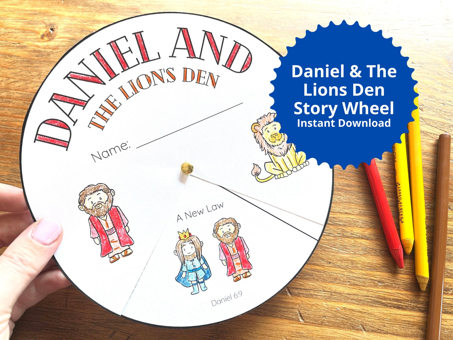 Daniel in the Lions Den Craft for Kid Bible Story Printable Christian ...