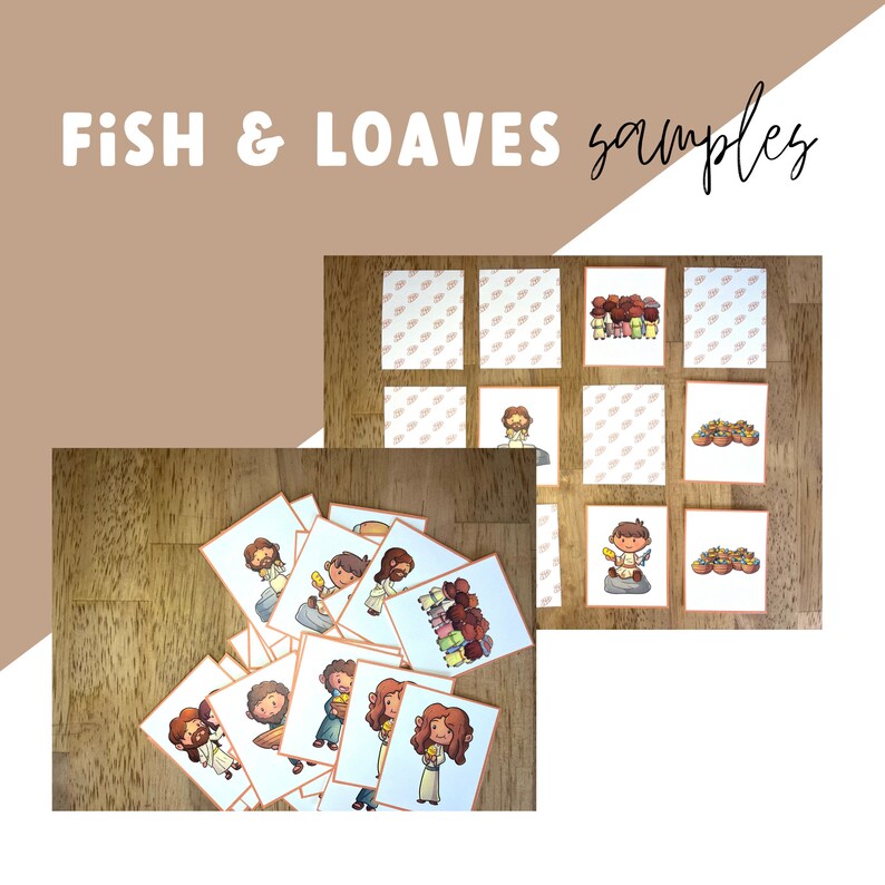 Bible Memory Match Game for Jesus Feeds the 5000 Interactive Learning ...