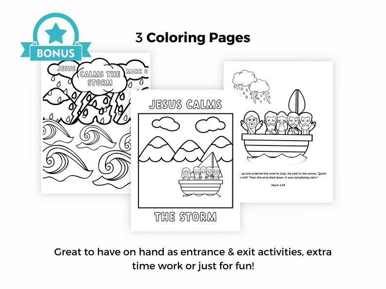 Jesus Calms the Storm Bookmark How to Teach Kids Scripture Memorization ...