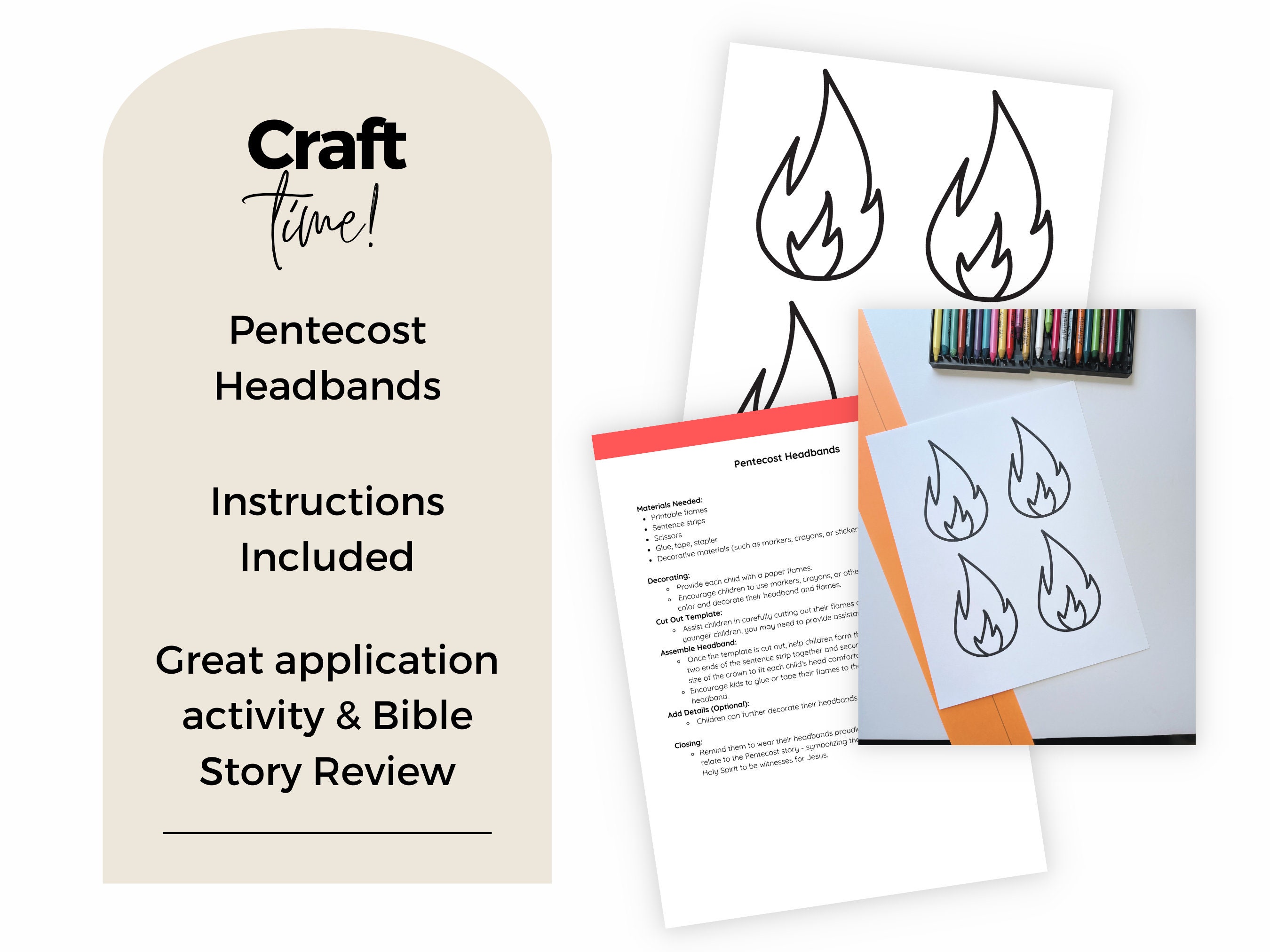 DIY Pentecost Headband Craft Activity Christian Kid Acts 2 Sunday ...