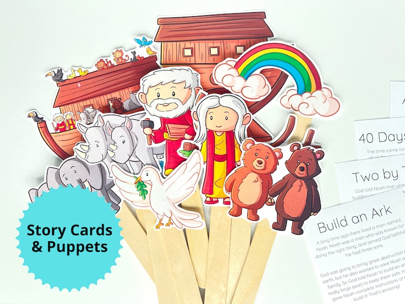 Noahs Ark Story Activity Gods Promise Story Craft Noahs Ark Puppet ...