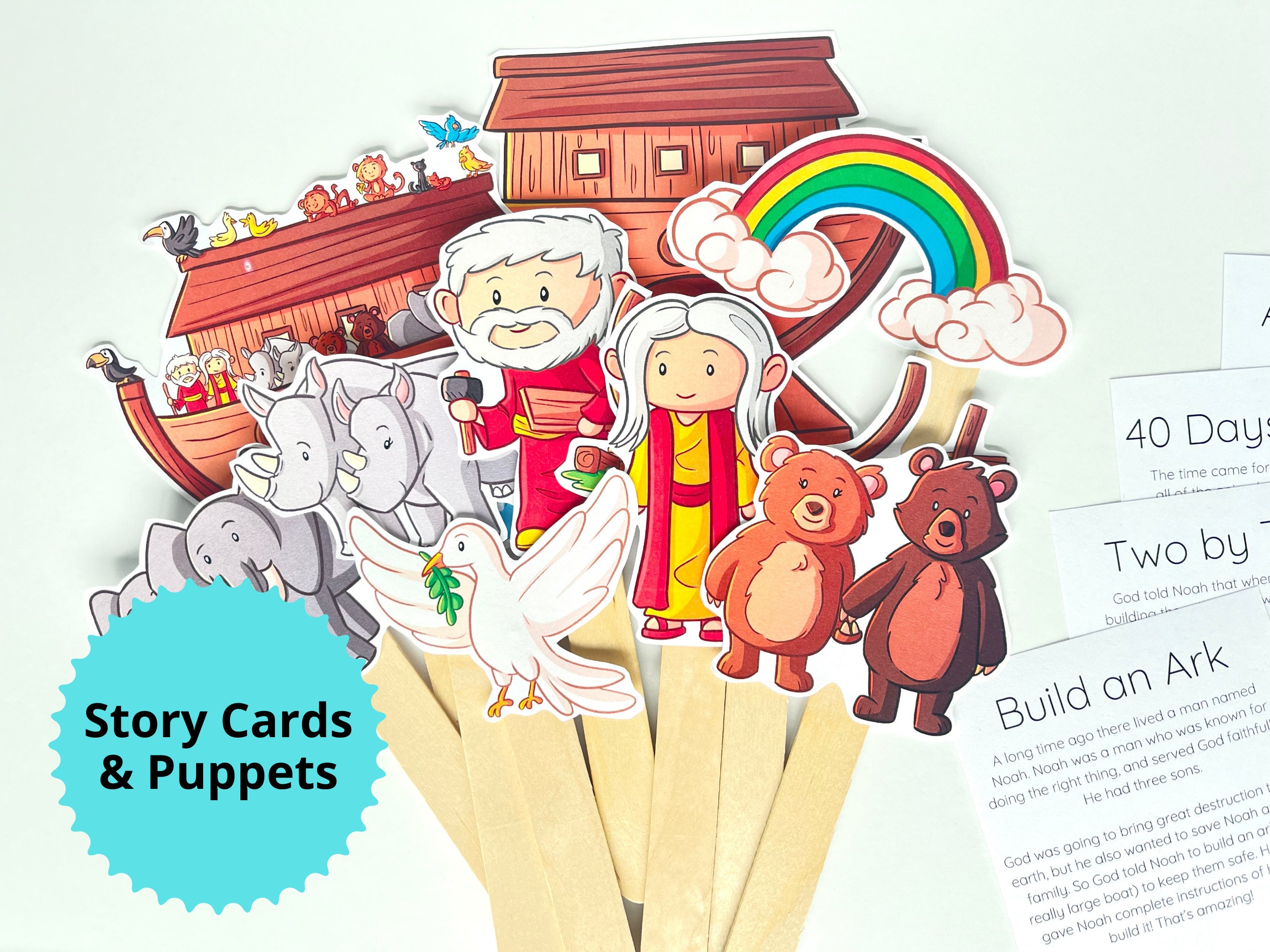 Noahs Ark Story Activity Gods Promise Story Craft Noahs Ark Puppet ...