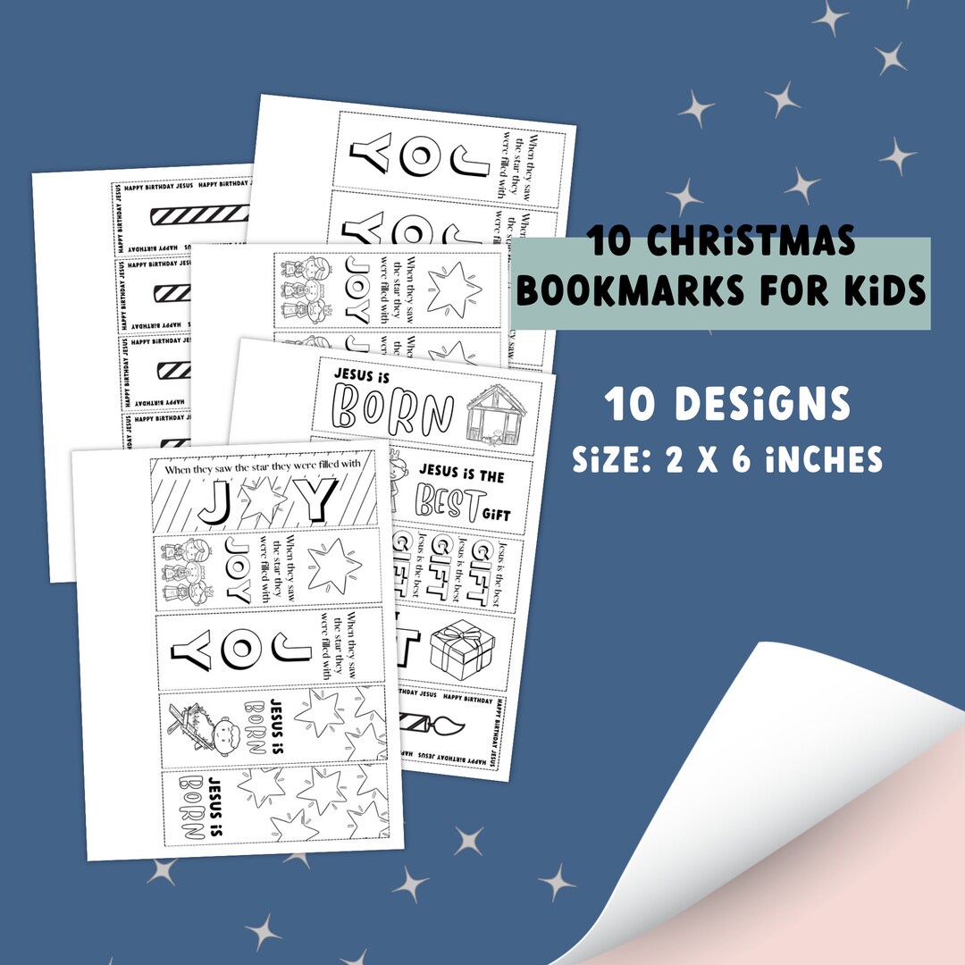 Christmas Bookmark for Kid Coloring Bible Verse Church Activity ...