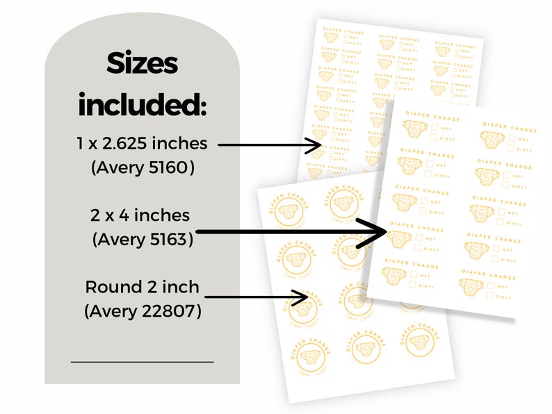 Diaper Change Printable Sticker for Nursery Church Diaper Label Infant ...