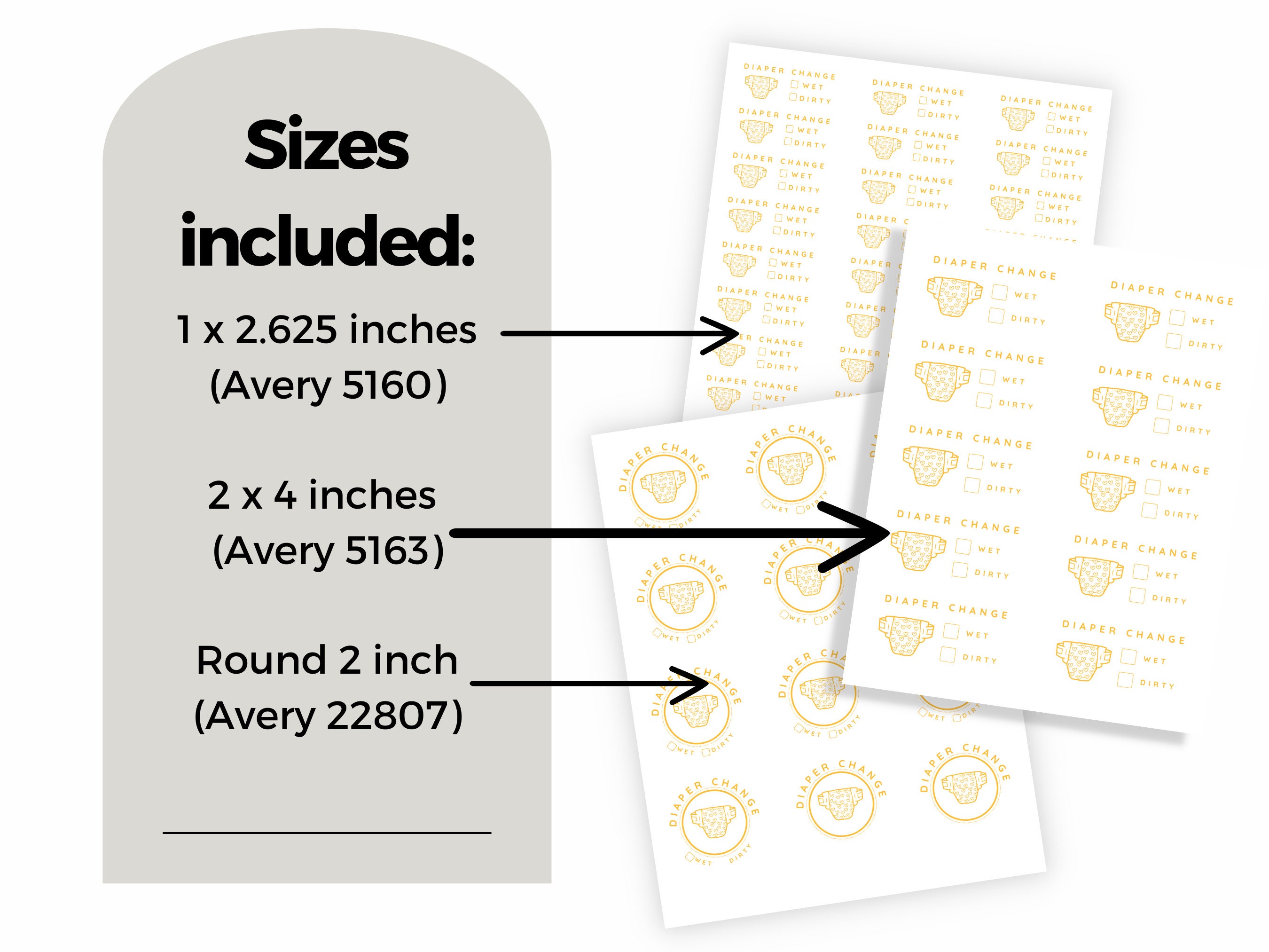 Diaper Change Printable Sticker for Nursery Church Diaper Label Infant ...