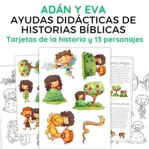 Adam and Eve Bible Story in Spanish Garden of Eden Kid Craft the Fall ...