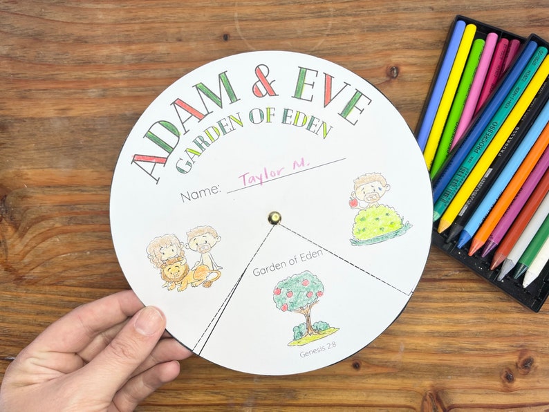 Adam and Eve Craft Sunday School Activity Garden of Eden Story Wheel ...