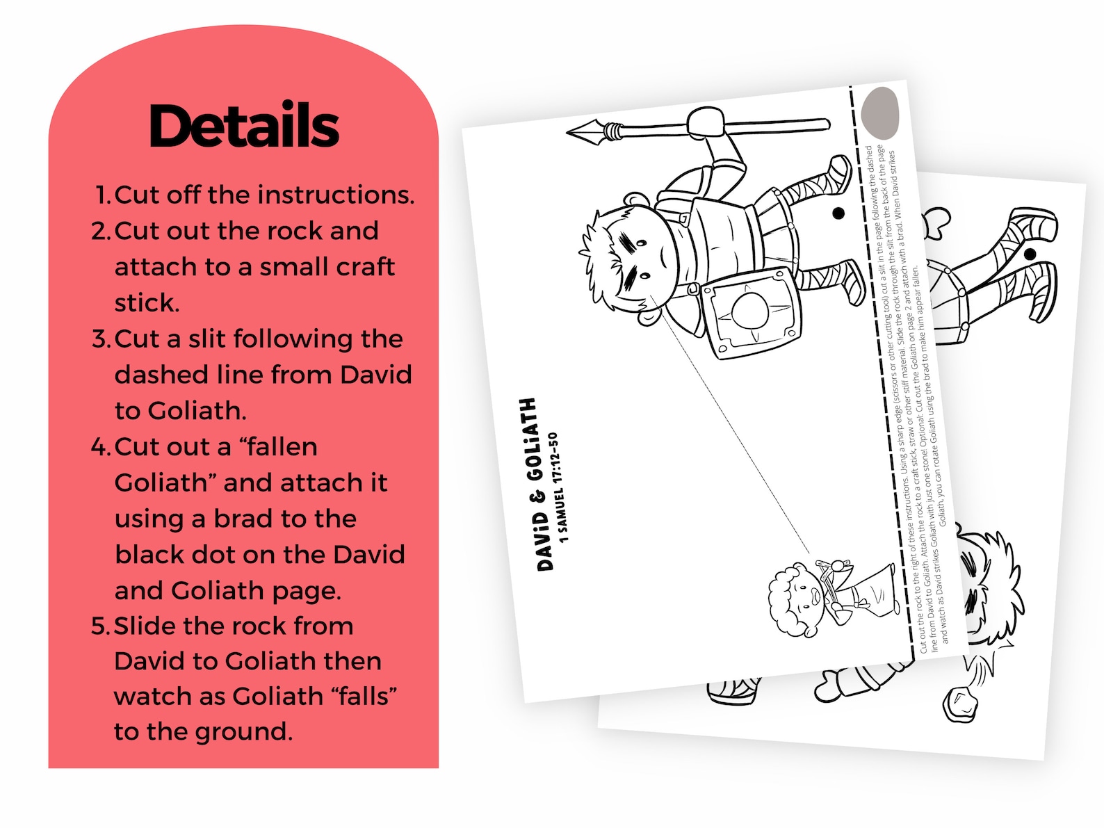 David and Goliath Craft Activity Interactive David and Goliath Bible ...