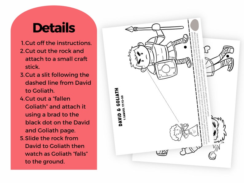 David and Goliath Craft Activity Interactive David and Goliath Bible ...