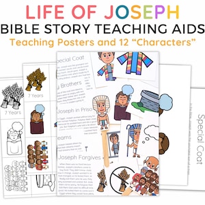 Joseph Coat of Many Colors Teaching Aid for Kid Bible Story Poster ...