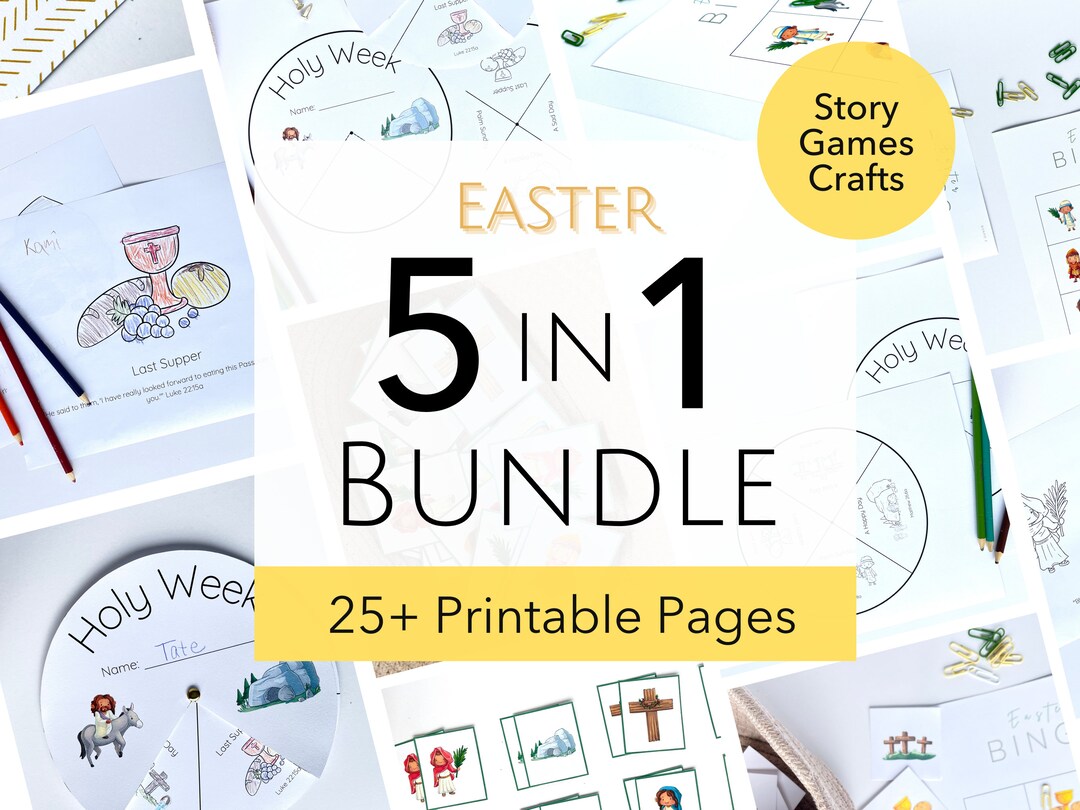 Printable Easter Activity Bundle for Kids Christian Easter Story Crafts ...