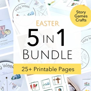 Printable Easter Activity Bundle for Kids Christian Easter Story Crafts ...