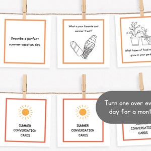 Conversation Card Family Set of 30 Summer Kid Printable Conversation ...