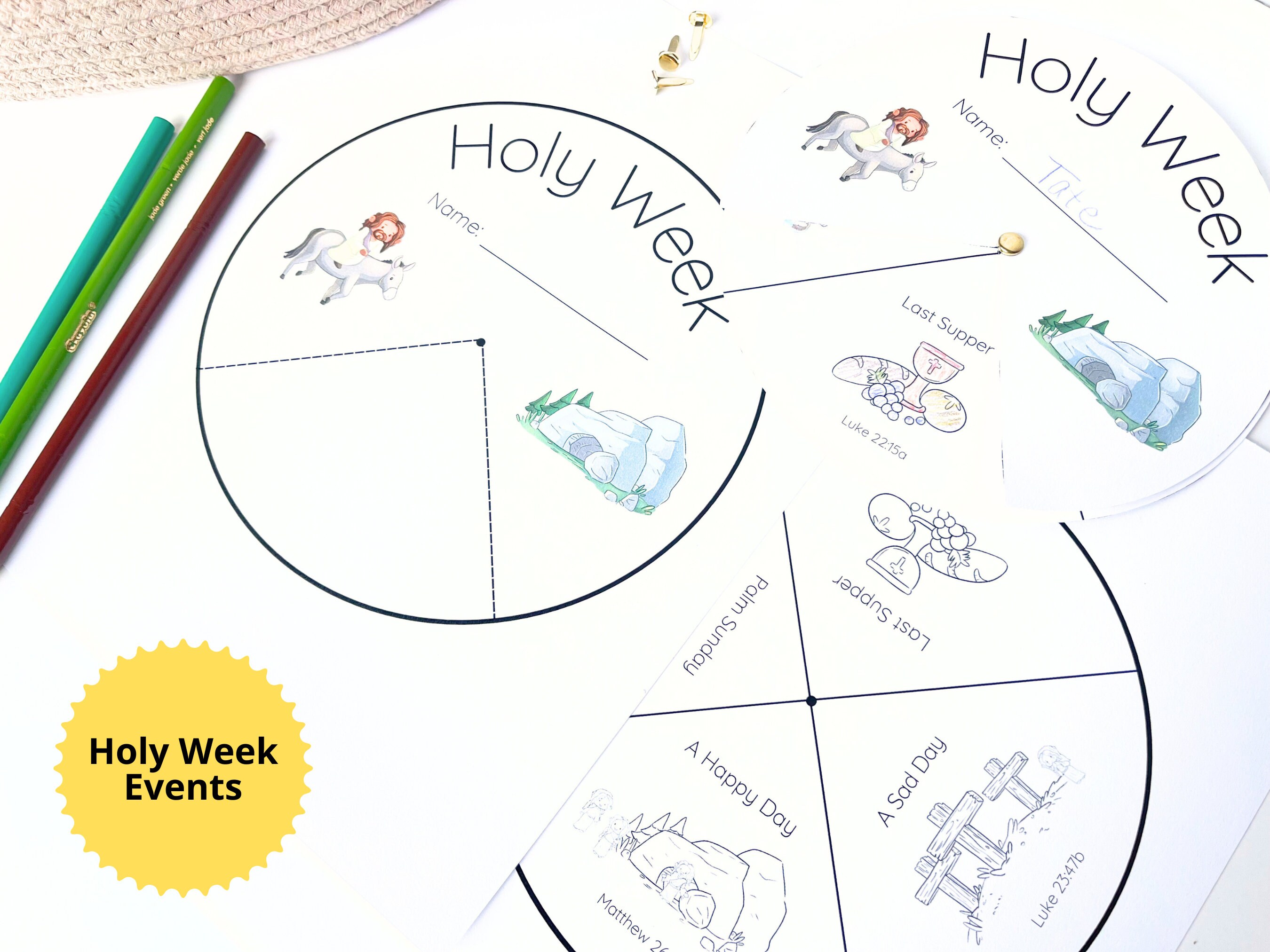 Easter Story Craft for Kids Holy Week Printable Christian Easter Palm ...