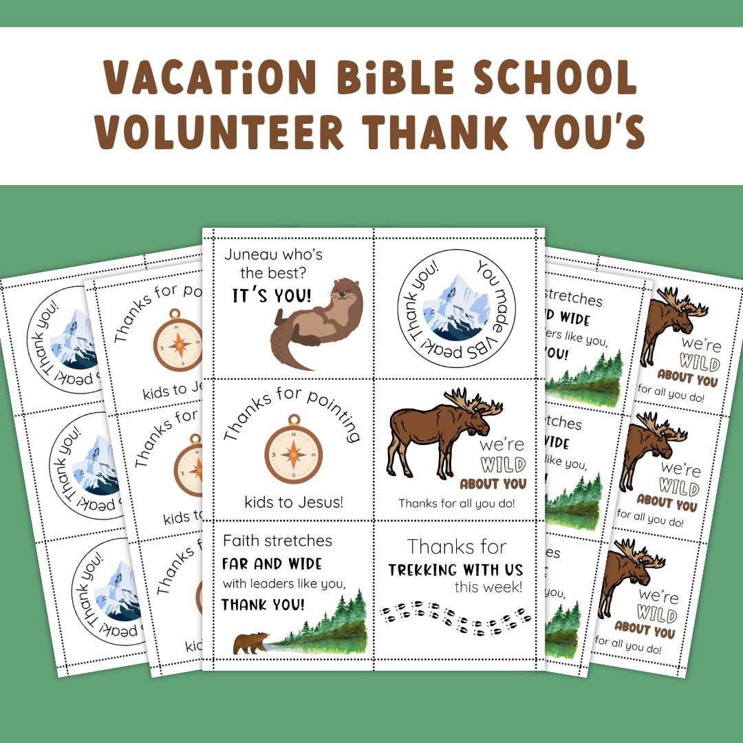 Vacation Bible School Volunteer Thank You Card Alaska Adventure VBS ...