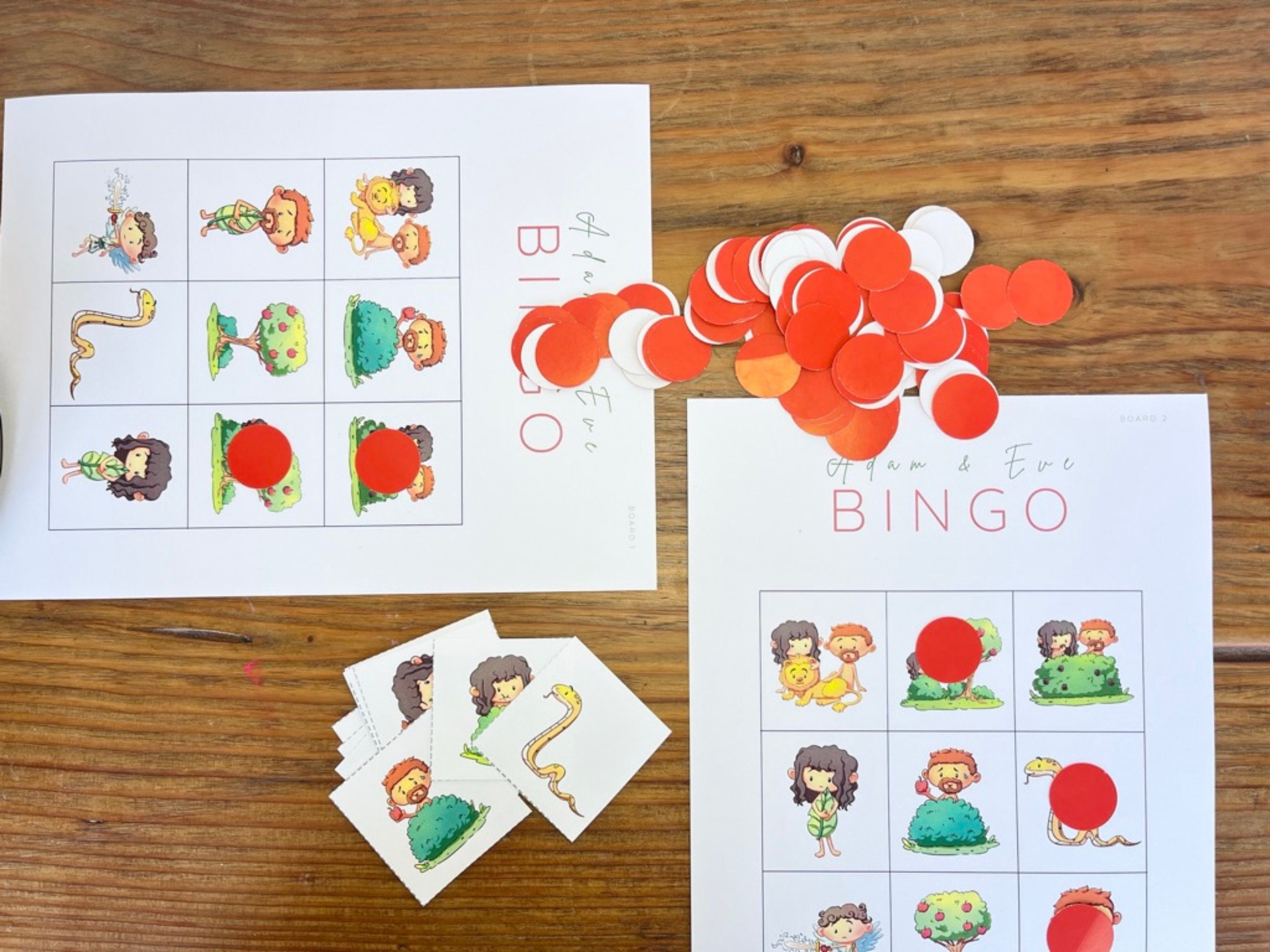 Bingo Game Printable Adam and Eve Bible Story Bingo Adam and Eve Garden ...