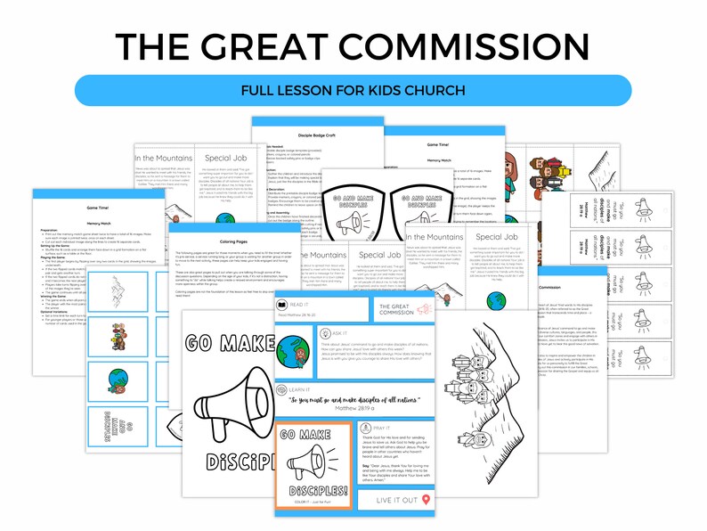 Great Commission Sunday School Lesson Teaching Go and Make Disciples ...