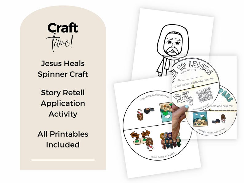 Thankfulness Bible Lesson for Kids Printable Ten Lepers Bible Story ...