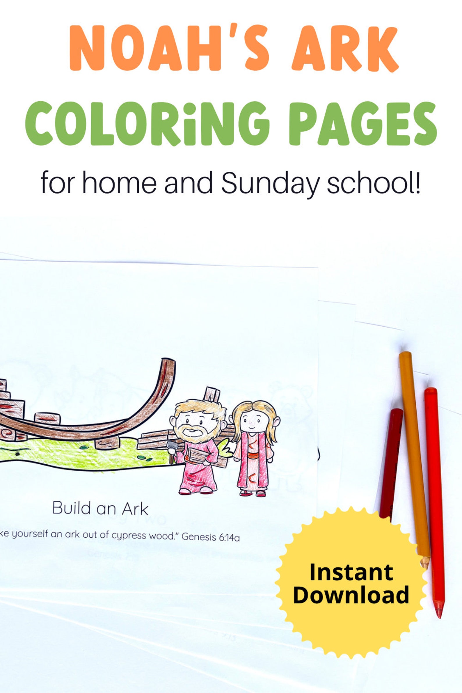 Set of Noahs Ark Coloring Page for Kid Coloring Page Printable Coloring ...