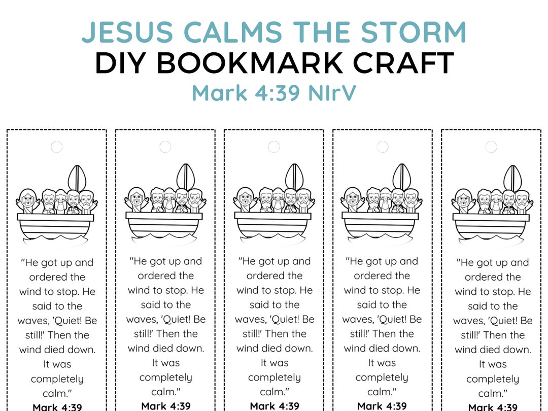 Jesus Calms the Storm Bookmark How to Teach Kids Scripture Memorization ...