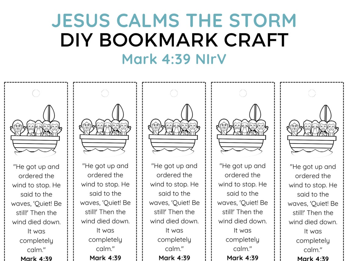 Jesus Calms the Storm Bookmark How to Teach Kids Scripture Memorization ...