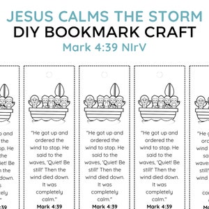 Jesus Calms the Storm Bookmark How to Teach Kids Scripture Memorization ...