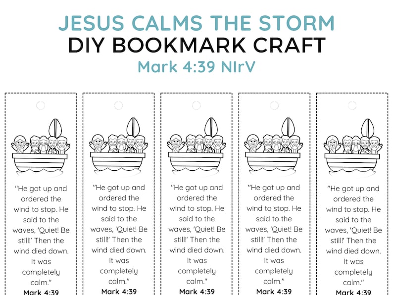 Jesus Calms the Storm Bookmark How to Teach Kids Scripture Memorization ...