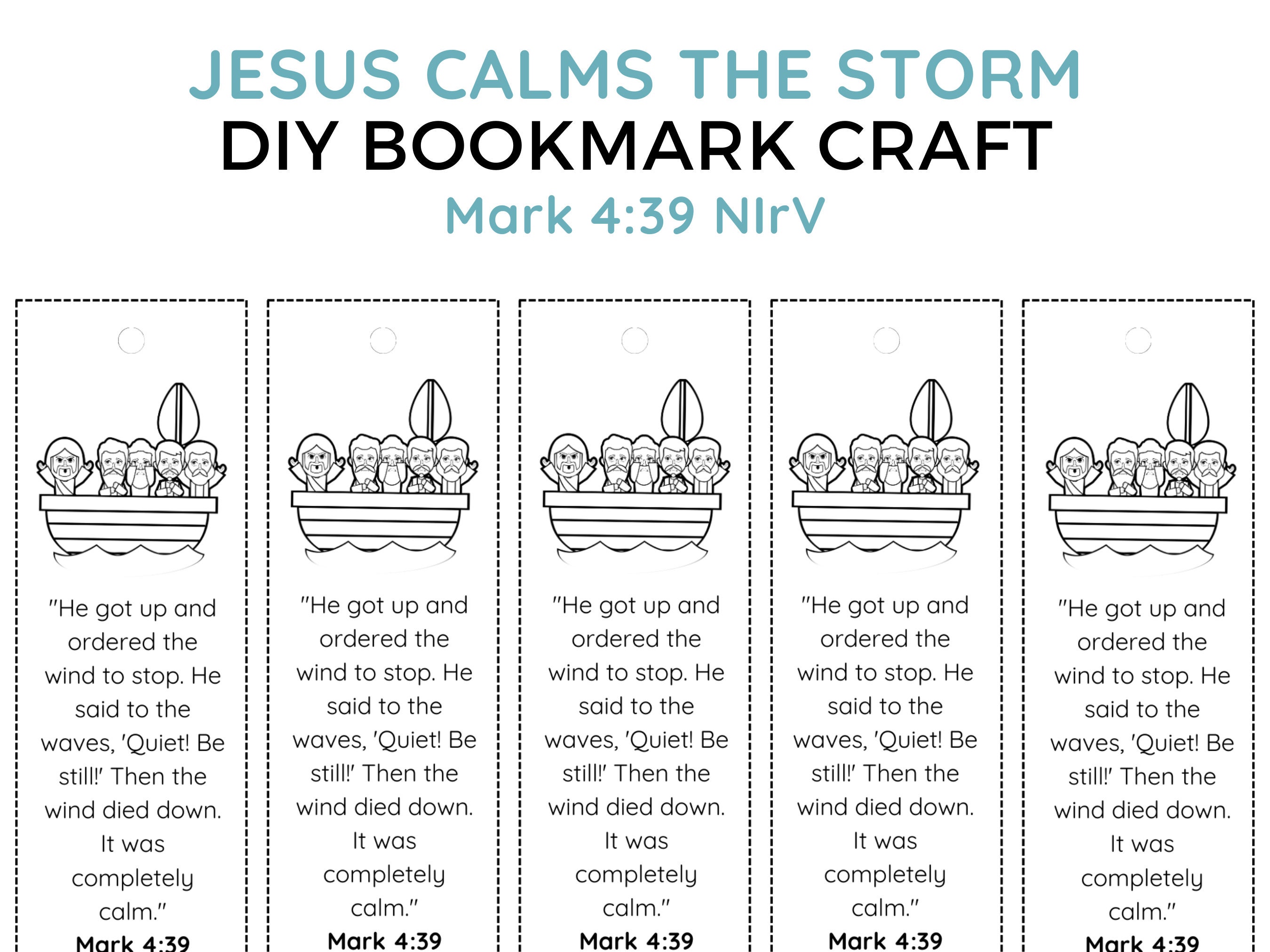 Jesus Calms the Storm Bookmark How to Teach Kids Scripture Memorization ...