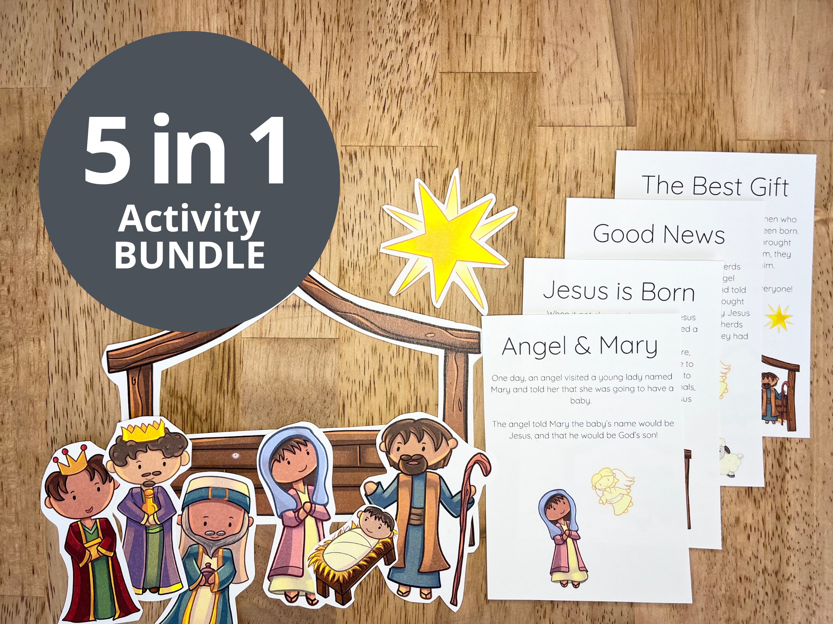 Nativity Activity Bundle Kid Nativity Craft Christmas Activity Pack ...