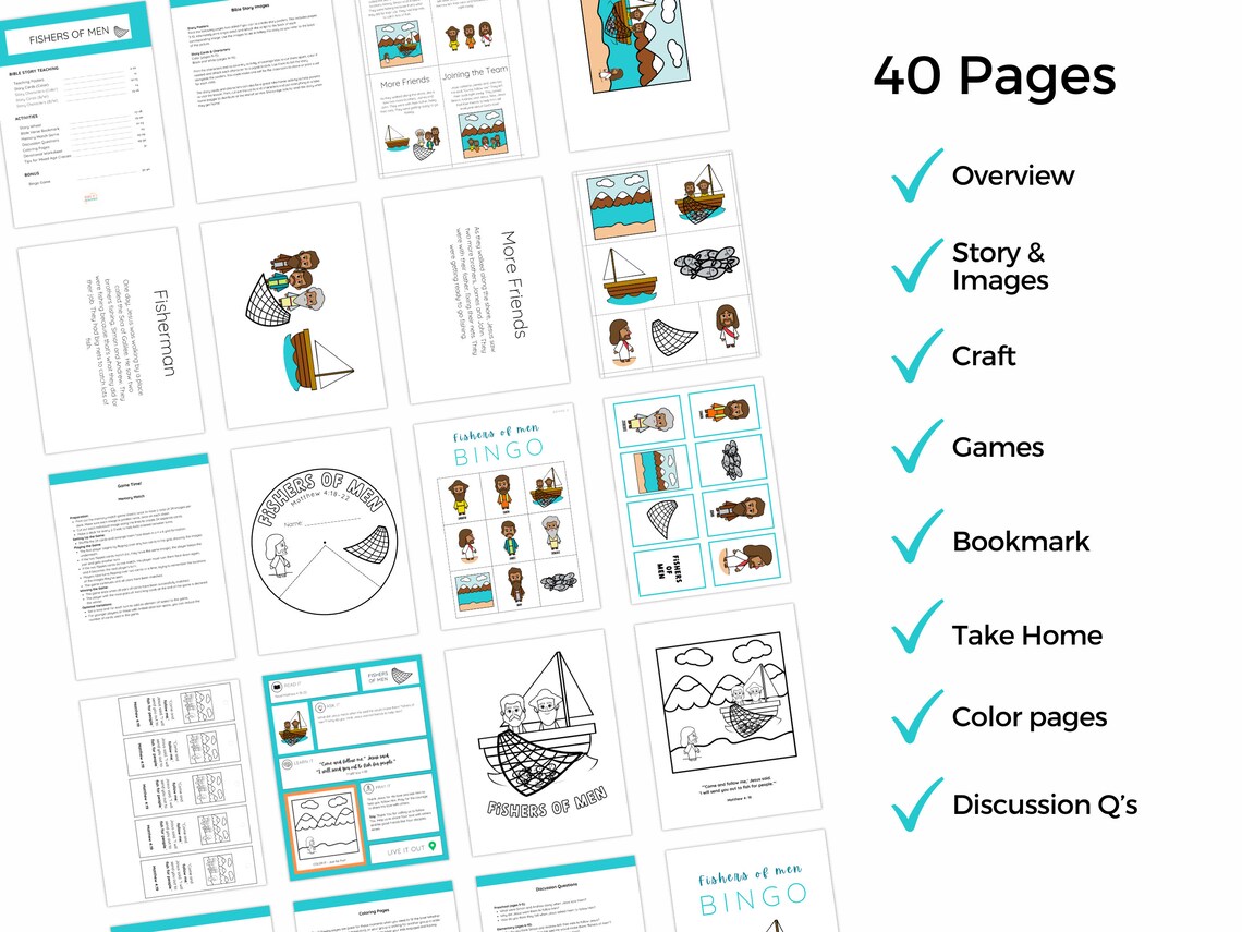 Fishers of Men Bible Story for Kid Sunday School Lesson Jesus and ...