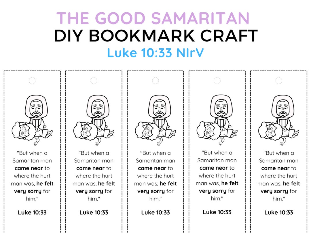 Good Samaritan Bookmark for Scripture Memory Kids Bible Verse ...