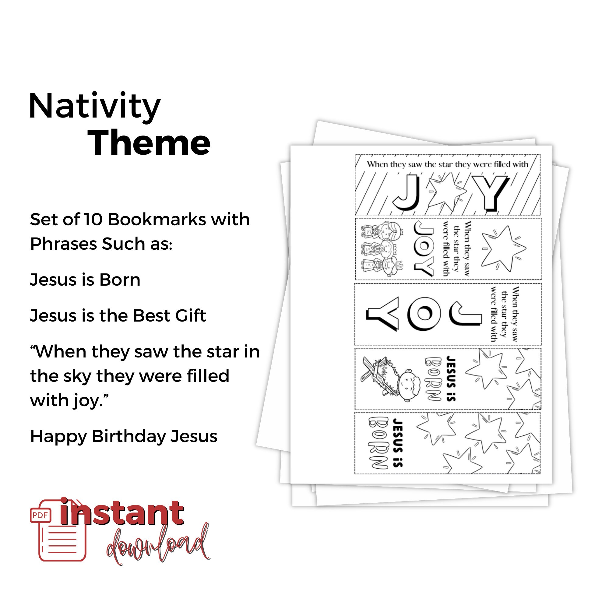 Nativity Bookmark Family Craft Childrens Holiday Activity - Etsy