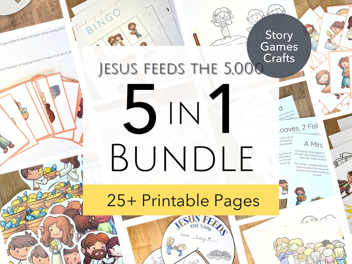 Jesus Feeds the 5000 Craft Activity Sunday School Art Project Miracle ...