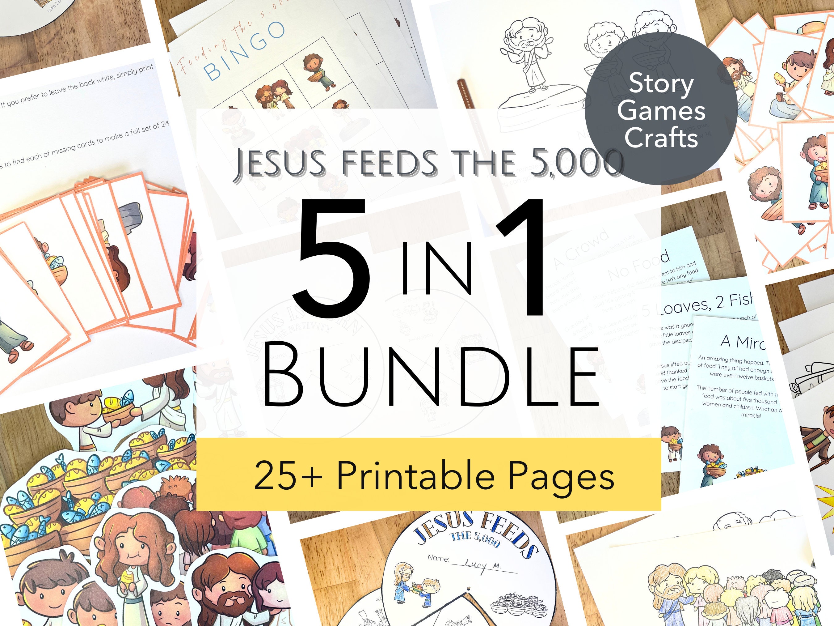 Jesus Feeds the 5000 Craft Activity Sunday School Art Project Miracle ...