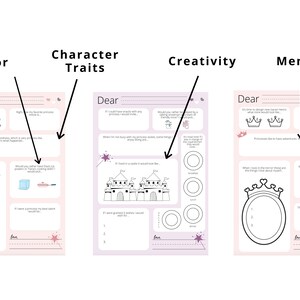 Pen Pal Kit Princess Activities Kids Letter Template Writing Prompts ...