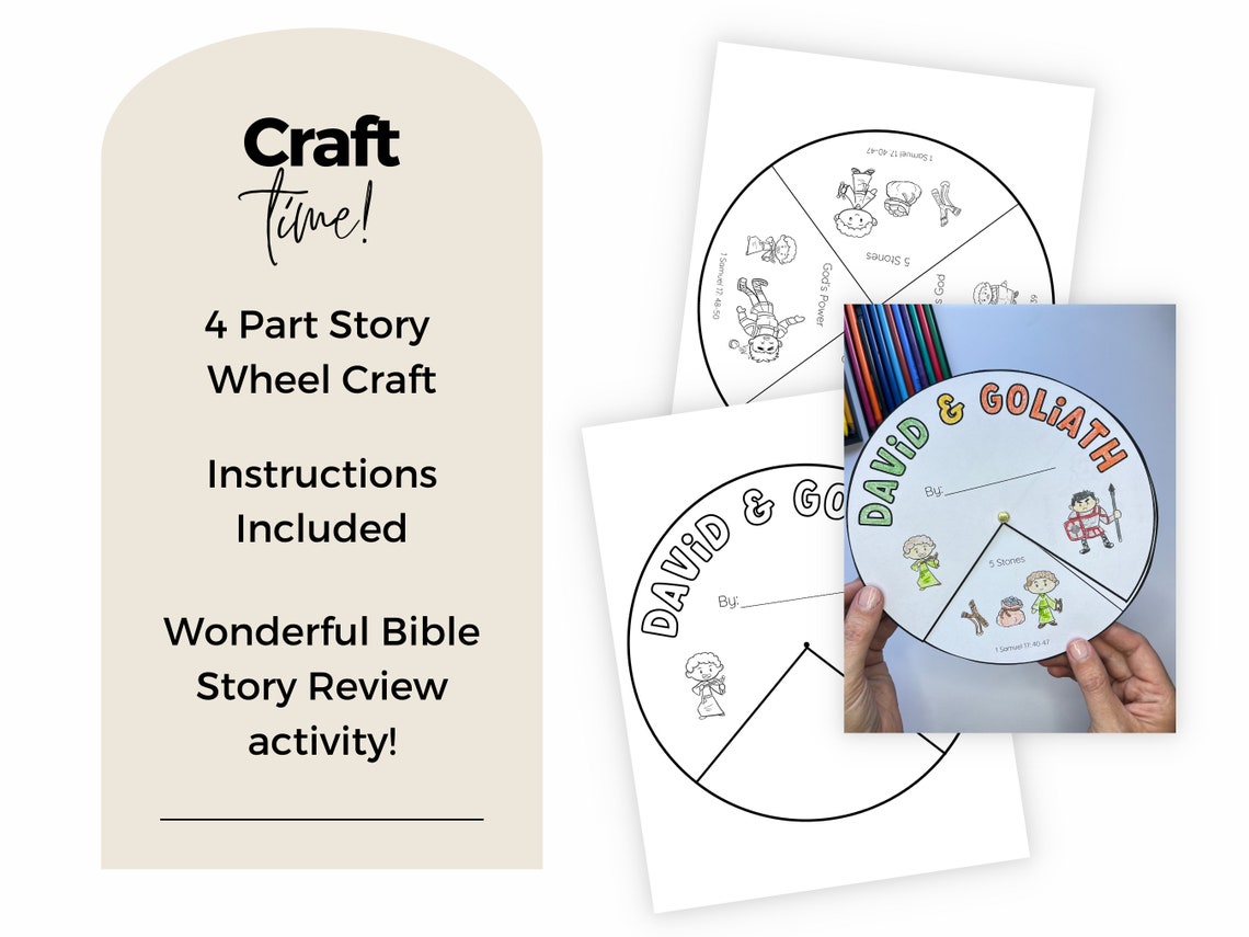 David and Goliath Story Wheel Craft Sunday School Activity for Kid ...