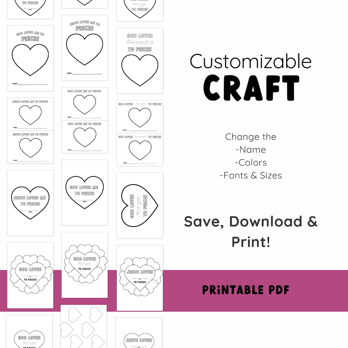 Custom God Loves Me Craft Jesus Loves Me to Pieces Craft for Kid ...