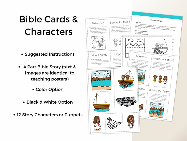 Fishers of Men Teaching Aids Bible Story Posters Story Cards Puppet ...