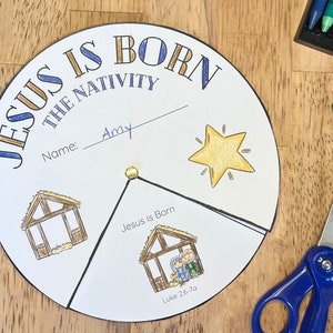 Nativity Story Wheel Craft for Kid Christmas Nativity Activity for ...