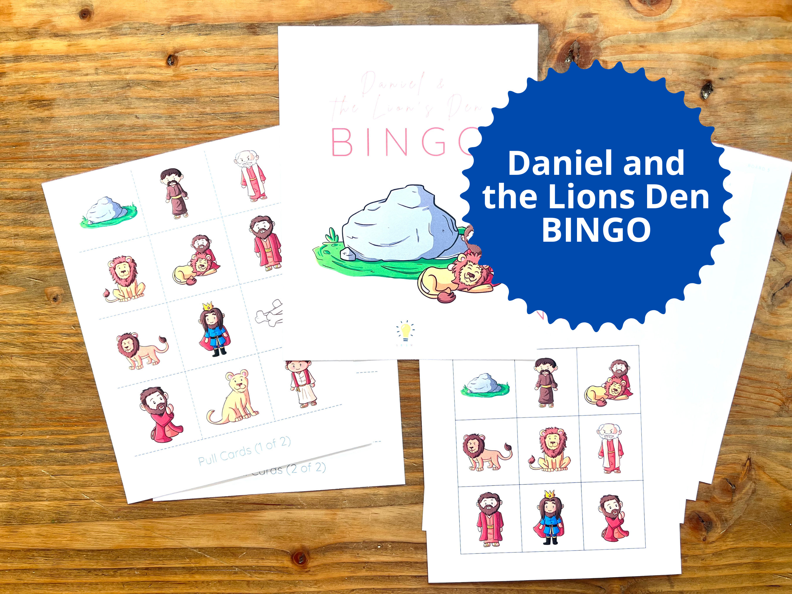 Daniel Lions Den Bible Bingo for Kid Bingo Printable Game for Bible ...