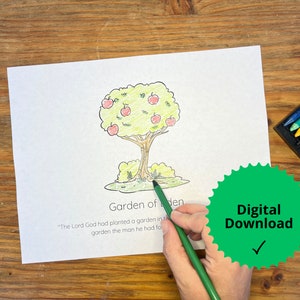 Adam and Eve Coloring Page for Preschool Adam and Eve Coloring Sheet ...