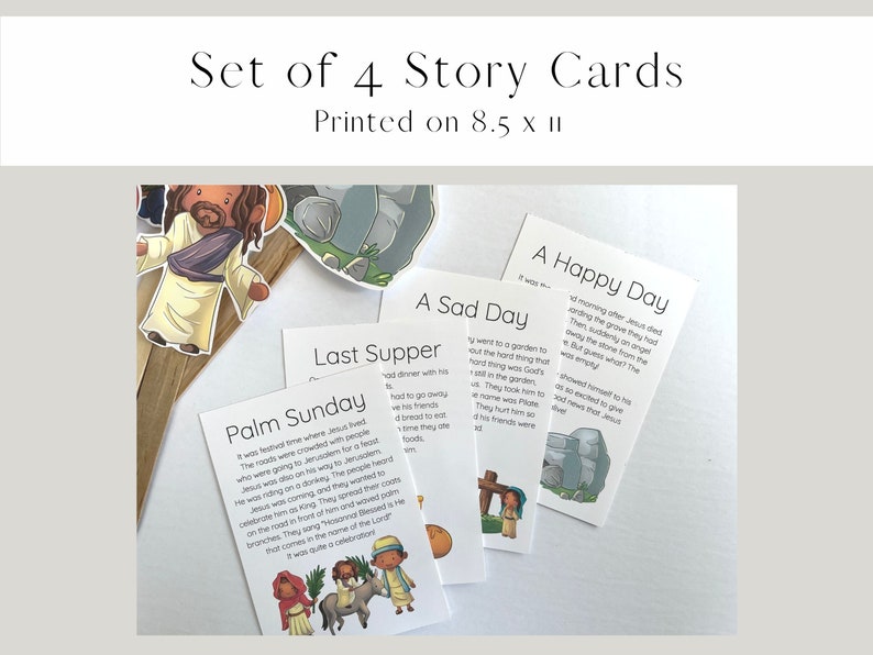 Easter Story Cards Christian Easter Story Resurrection Holy Week Palm ...