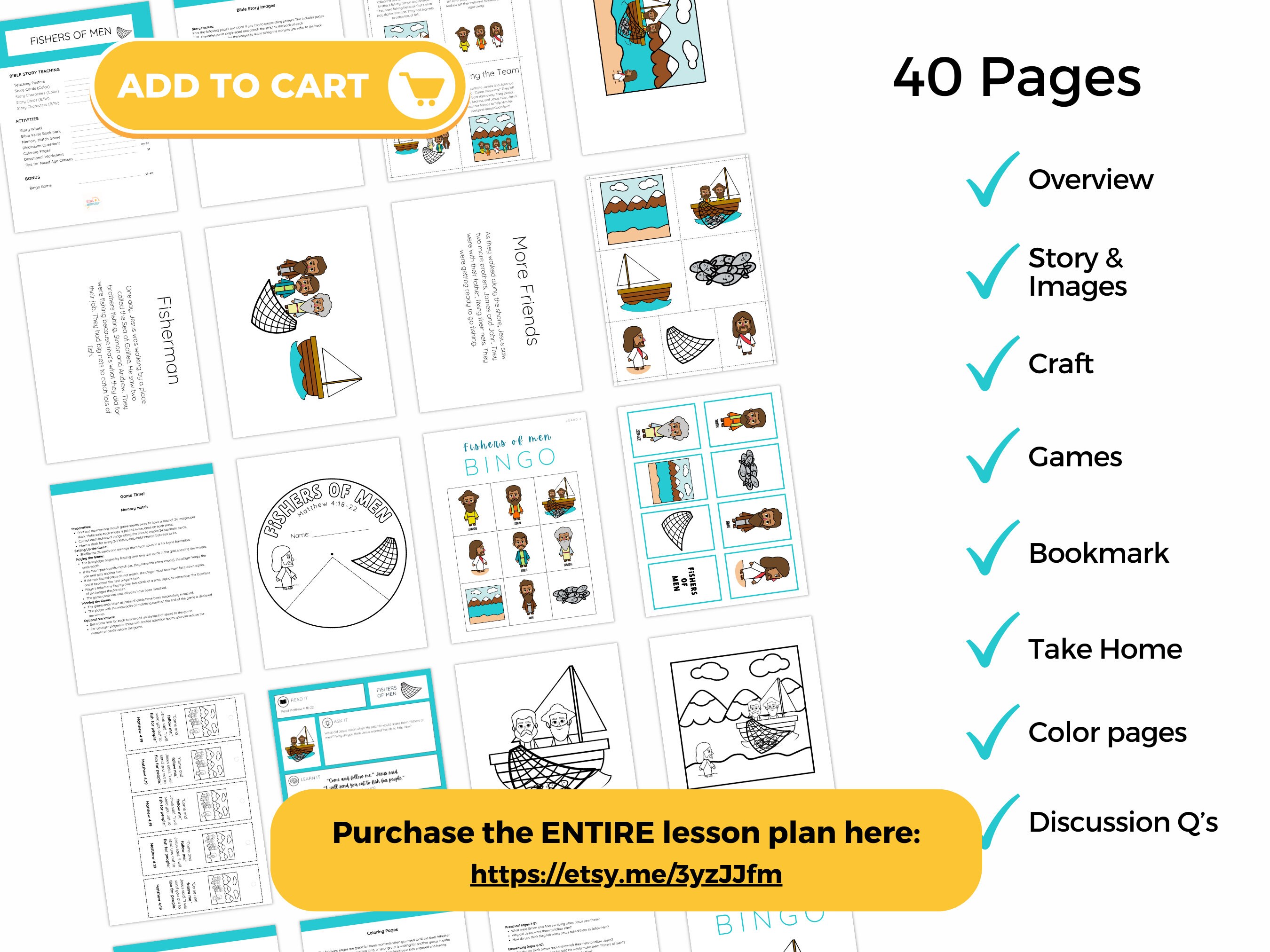 Fishers of Men Devotional Worksheet Printable Bible Story Activity for ...